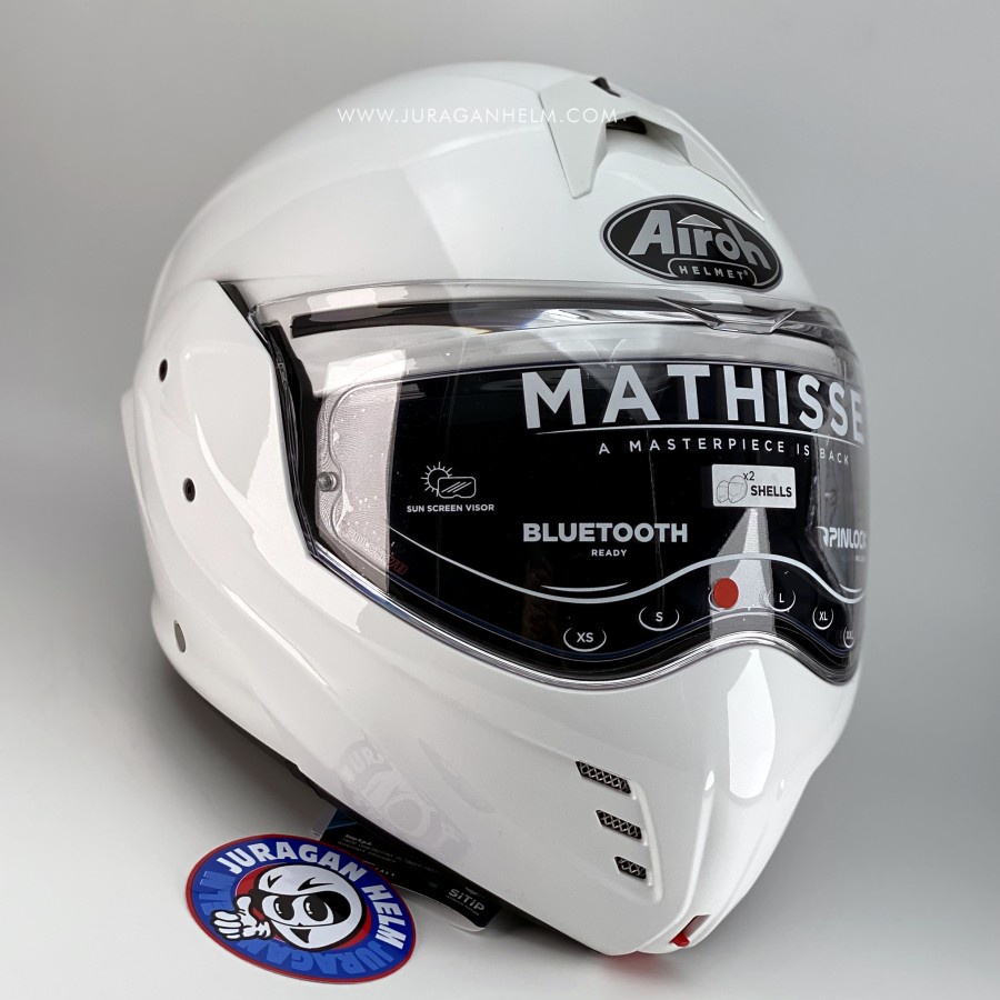 Jual Helm Airoh MATHISSE White Gloss Modular | Shopee Indonesia