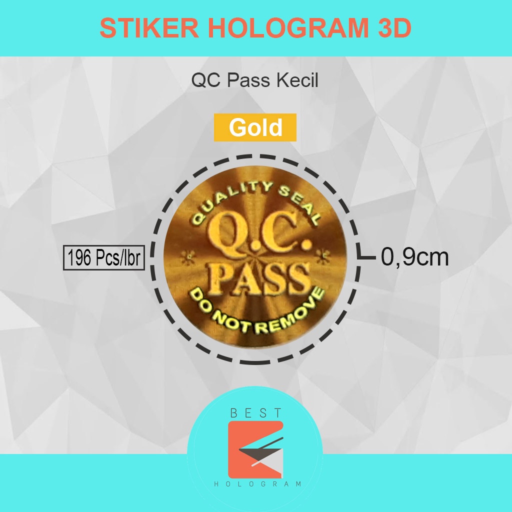 Jual Stiker Hologram 3D QC Pass kecil 9 mm isi/lbr 225 pcs - segel ...