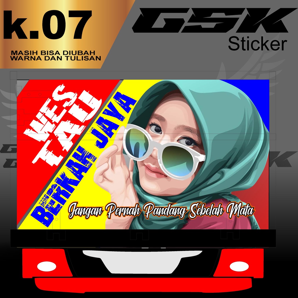 Jual Stiker Decal Bak Belakang Truk Canter Stiker Bak Truk Giga Stiker ...