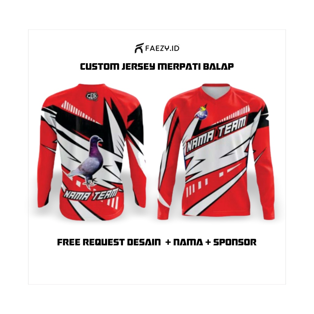 Jual JERSEY MERPATI BALAP FULL PRINT FREE DESIGN BAHAN PREMIUM (BISA ...