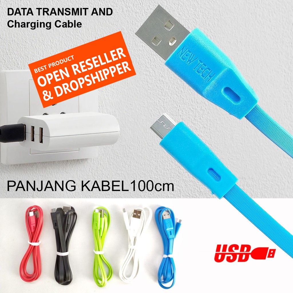 Jual Kabel Data Hp Micro USB 1M Fast charging / Cable Data Charger ...