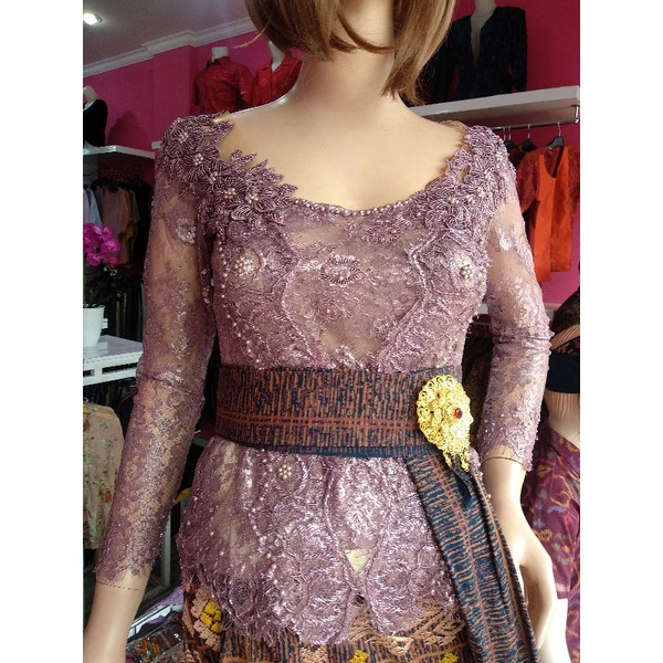 Jual kebaya jadi semiprancis metalik tile bunga timbul Payet (size S ...