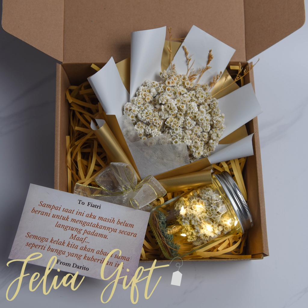 Jual Edelweiss Bouquet 25cm & Mini Edelweiss Jar with Tumblr Lamp ...