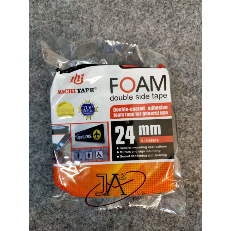Jual Isolasi Double Tape Foam isolasi bolak balik busa Nachi tape 24mm | Shopee Indonesia