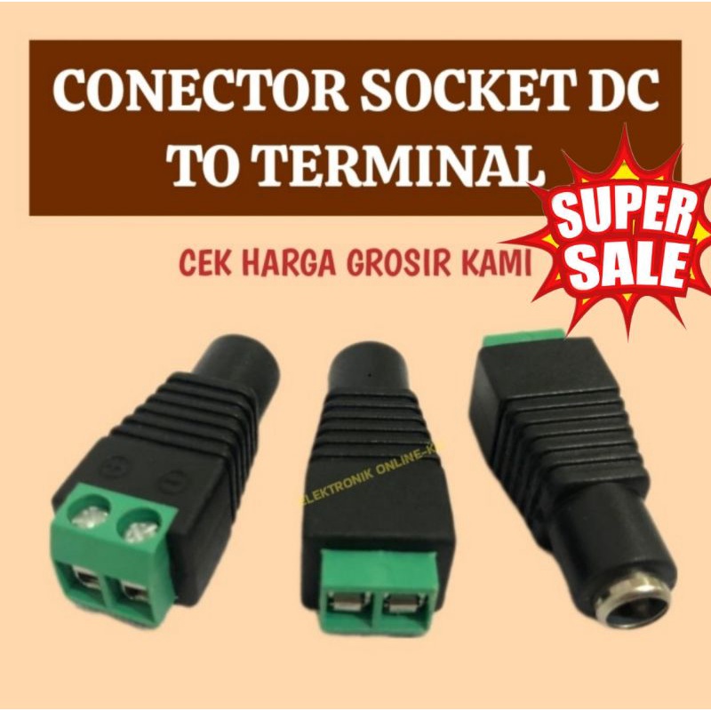 Jual CONECTOR SOCKET DC TO TERMINAL | Shopee Indonesia