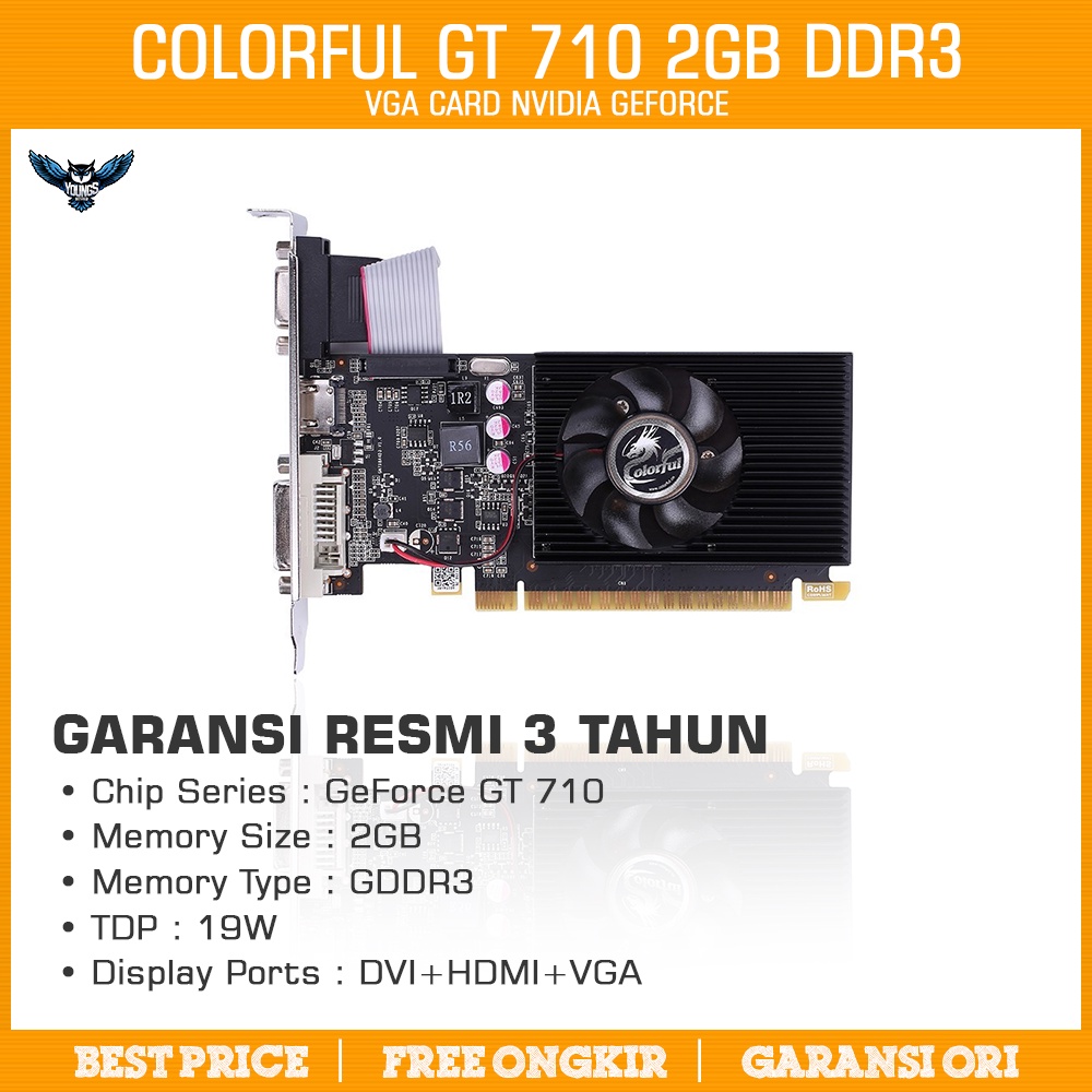 Jual VGA Colorful GeForce GT 710 2GB GDDR3 | GT710 2GD3-V DDR3 RESMI 3 ...