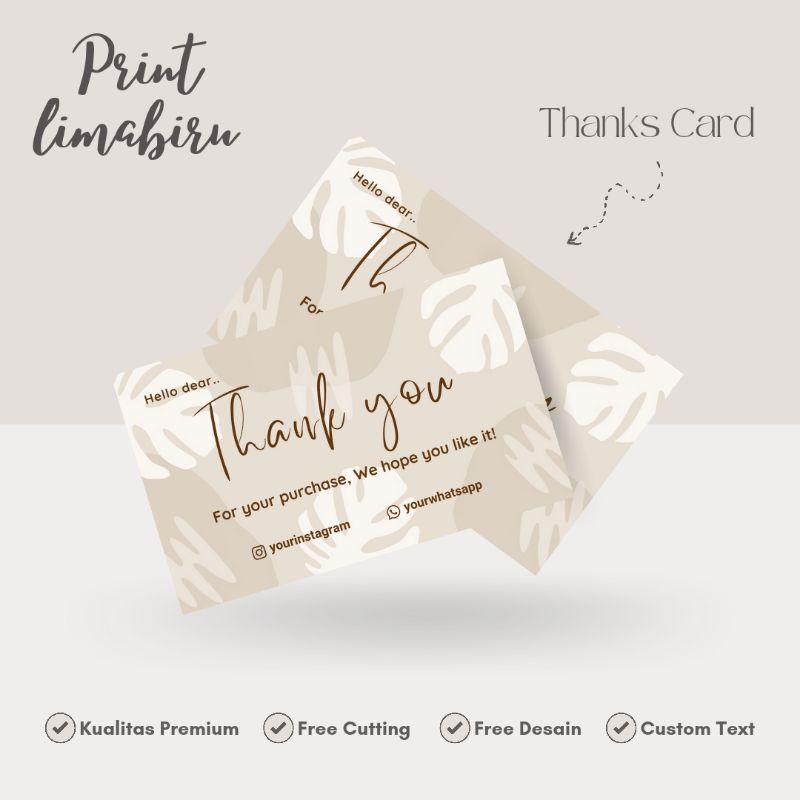 Jual Thank You Card / Thanks Card Online Shop | Shopee Indonesia