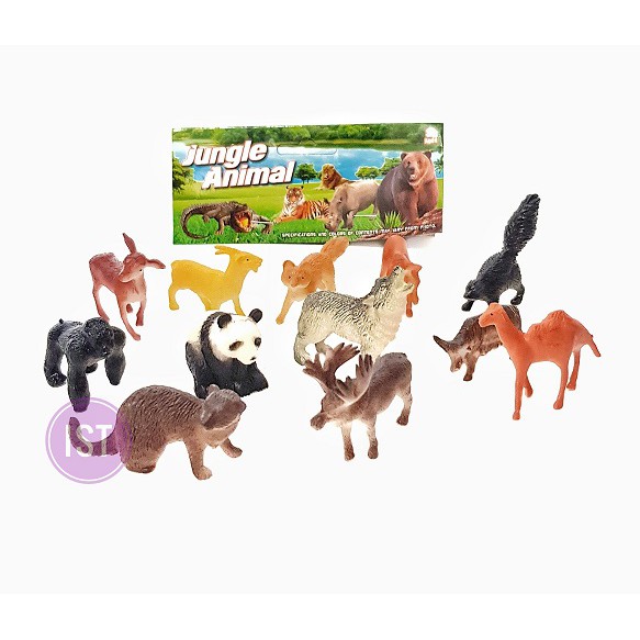 Jual Binatang Mainan Mini Jungle Animal 12 pcs | Shopee Indonesia