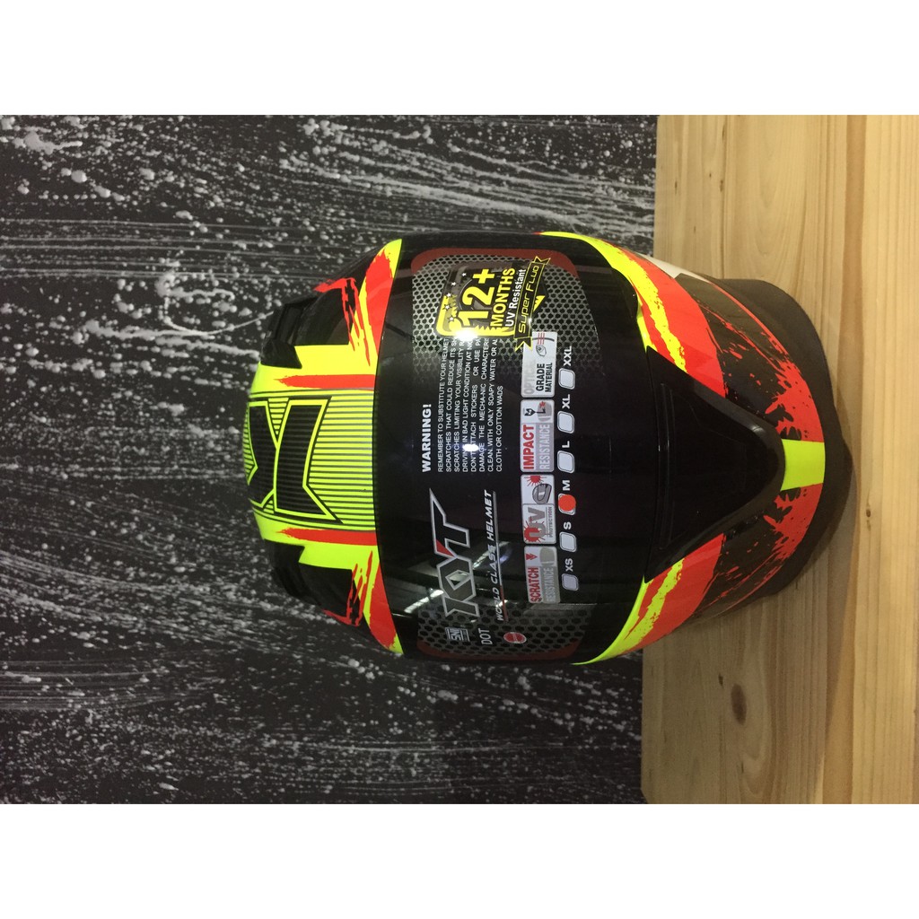 Jual Helm Full Face KYT R10 Seri 2 Yellow Black Red - KYT R10 Seri 2 ...