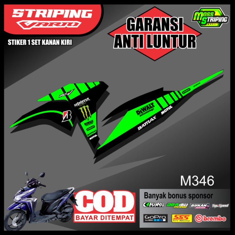 Jual Sticker Striping Decal Variasi VARIO 125 TECHNO CBS PGM-FI ...