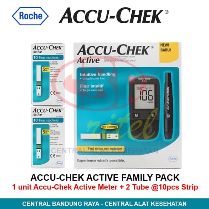 Jual ROCHE ACCU-CHEK Active Family Pack - Alat Cek Gula Darah ...