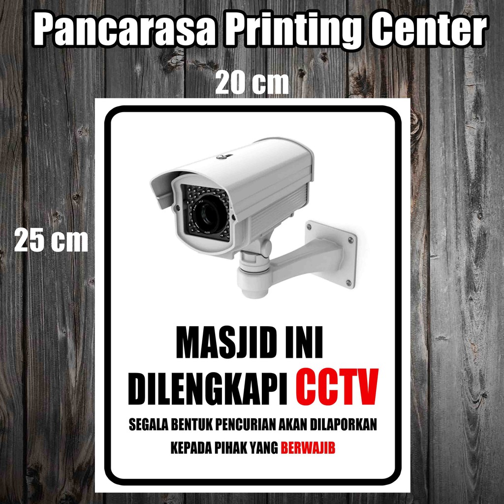 Jual CCTV 21 MASJID Sticker safety sign warning sign camera Stiker ...