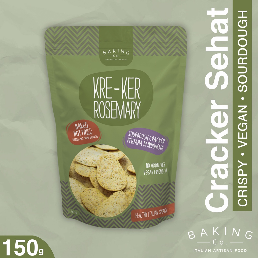 Jual BakingCo Kreker Healthy Rosemary Sourdough Crackers - 150gr ...
