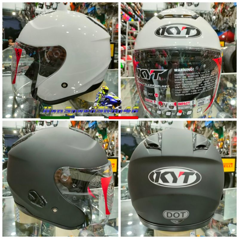 Jual Helm KYT Kyoto R Plain White / KYT Kyoto Solid Putih / Half Face Original KYT | Shopee ...