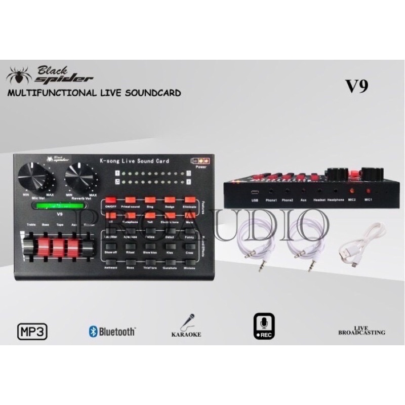 Jual Soundcard Black Spider V9 / SC9 V 9 / SC 9 GARANSI 1 TAHUN ORIGINAL | Shopee Indonesia