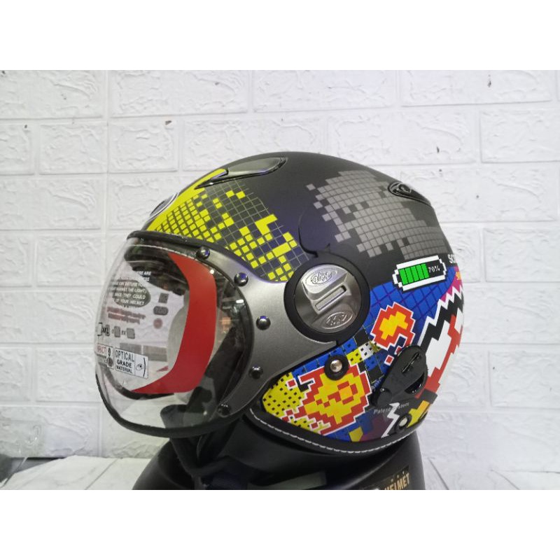 Jual HELM KYT ELSICO#7 BLACK MATT YELLOW RED ORIGINAL | Shopee Indonesia
