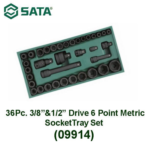 Jual SATA Kunci Impact Socket Tray Set 36 Pcs 3/8 Inch & 1/2 Inch 09914 ... Jual SATA Kunci Impact Socket Tray Set 36 Pcs 3/8 Inch & 1/2 Inch 09914 ...