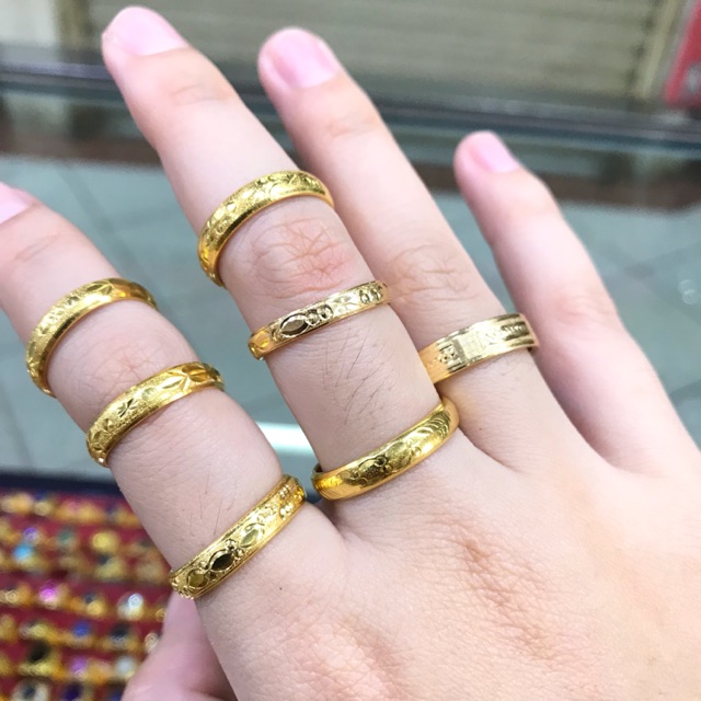 Jual Cin Cin Emas Asli Bangkok Ukir Kembang Kadar 70 Mas 16 K Shopee Indonesia