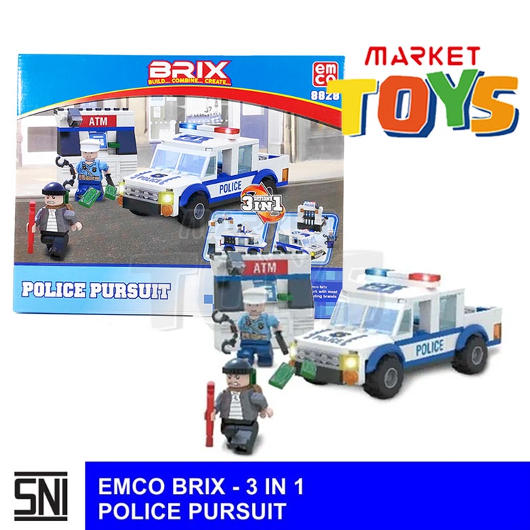 Jual EMCO BRIX - POLICE PURSUIT 3 IN 1 Mainan Anak Susun Balok Brick ...