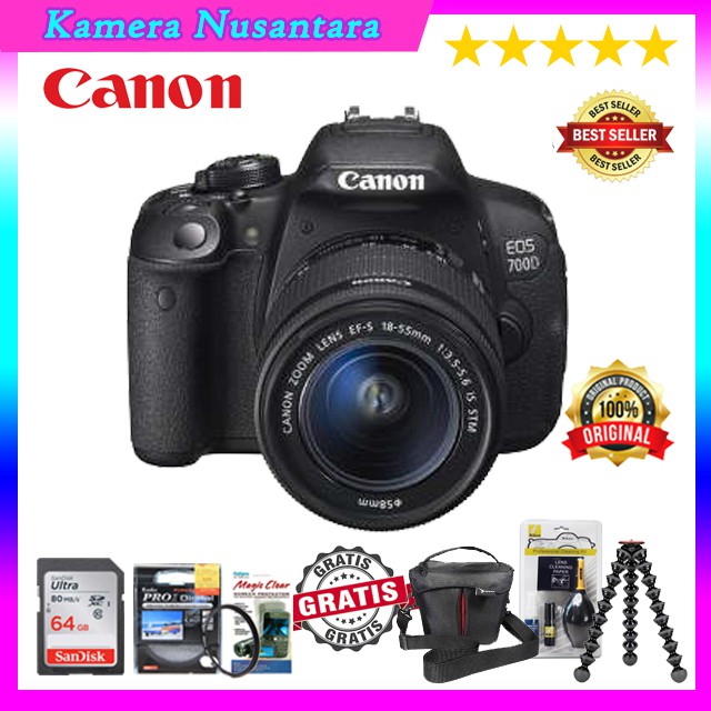 Jual CANON EOS 700D KIT 18-55MM IS STM ORIGINAL / 700D - PAKET LENGKAP ...
