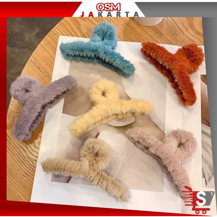 Jual OSM JKT F5428 Jepit Rambut Bulu / Jedai Rambut Bulu Korea / Jepit ...