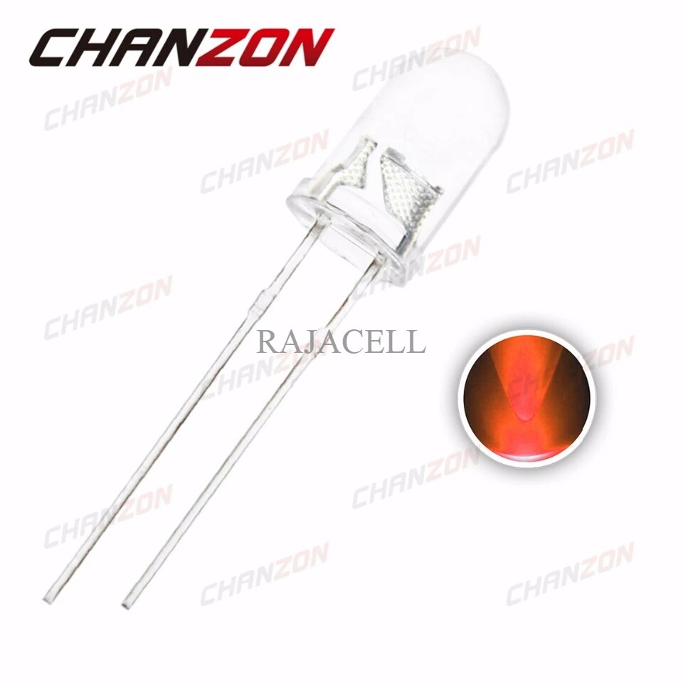 Jual LED Orange 5mm Diode Super Bright Round Through Hole Clear ...