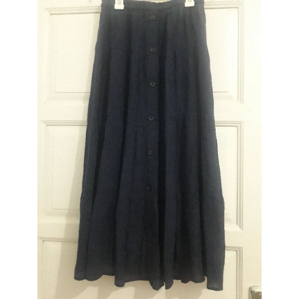 Jual Rok umpak warna navy kancing variasi | Shopee Indonesia