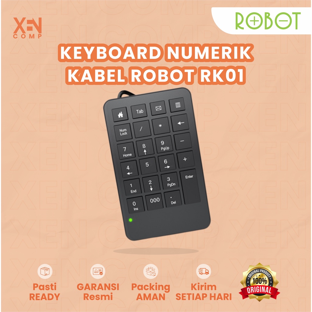 Jual Keyboard Mini Numerik Numpad USB Eksternal Robot RK01 untuk Laptop ...