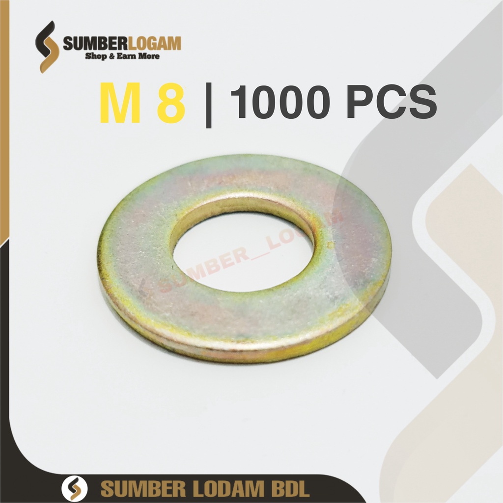 Jual RING PLAT / WASHER PLAT KUNING M8 ISI 1000 PCS | Shopee Indonesia