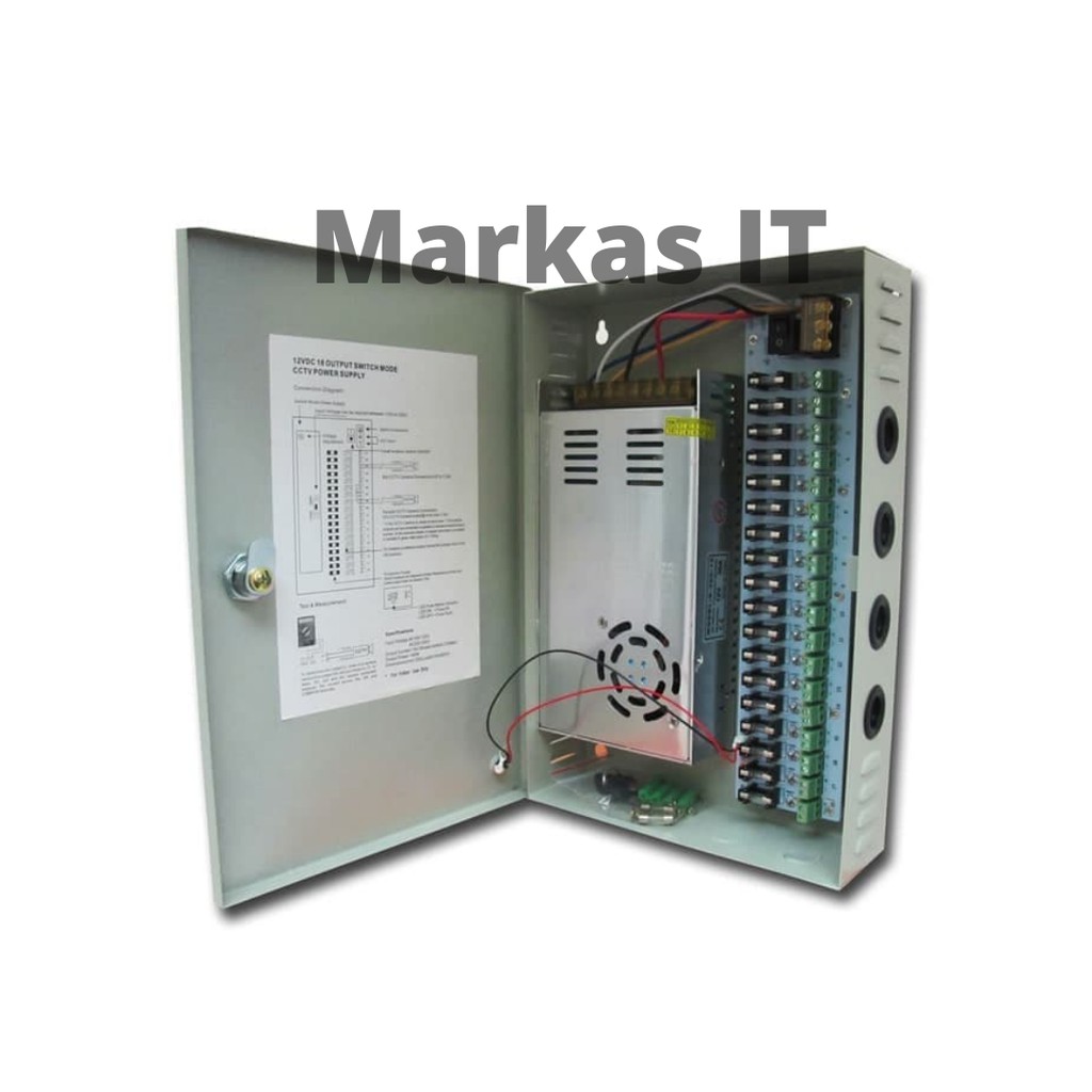 Jual Power Supply Switching DC 12V 30A + Box (CCTV Power Supply ...