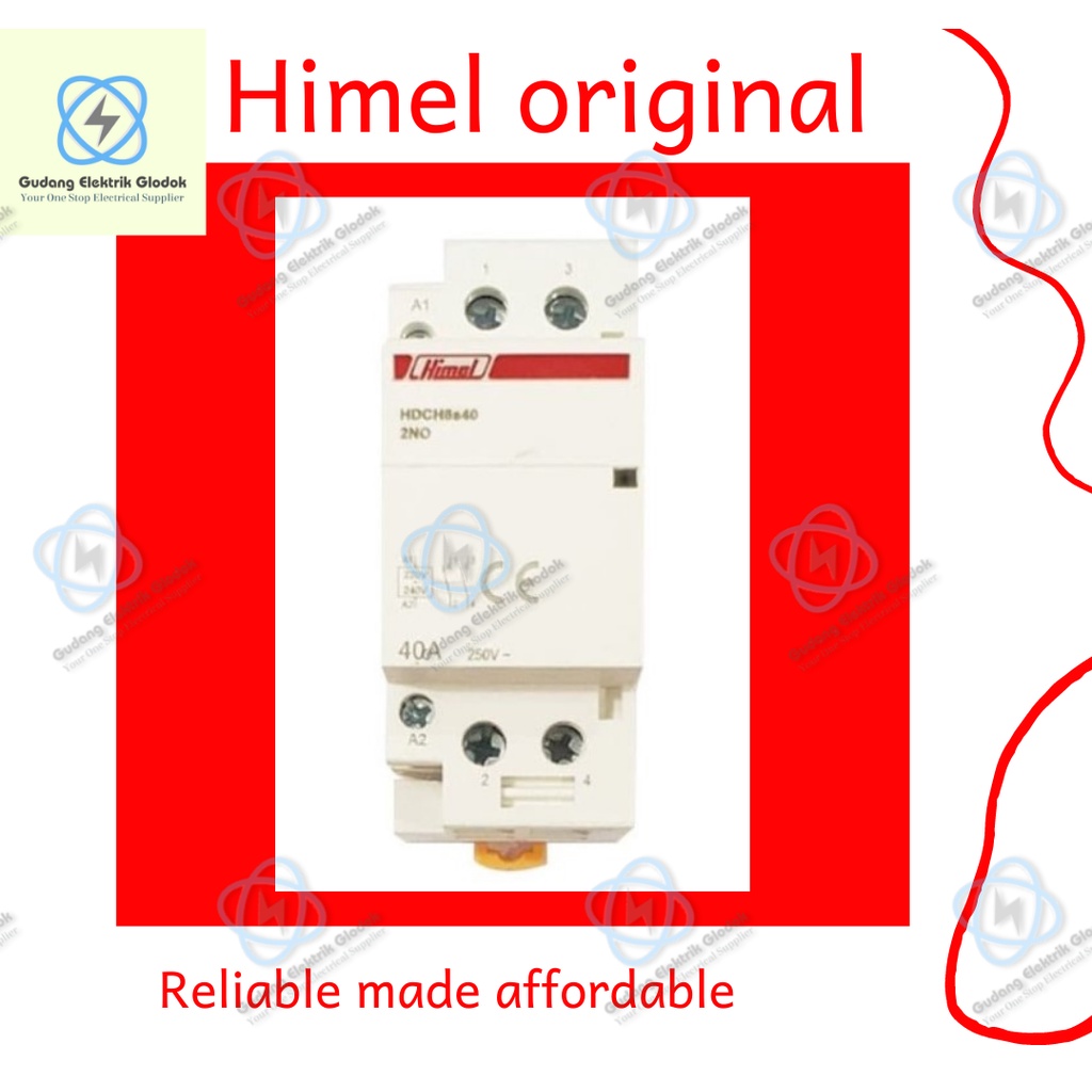 Jual MODULAR CONTACTOR 2 POLE ; 25A ; 2NC ; HDCH8S25202 ; HIMEL ...