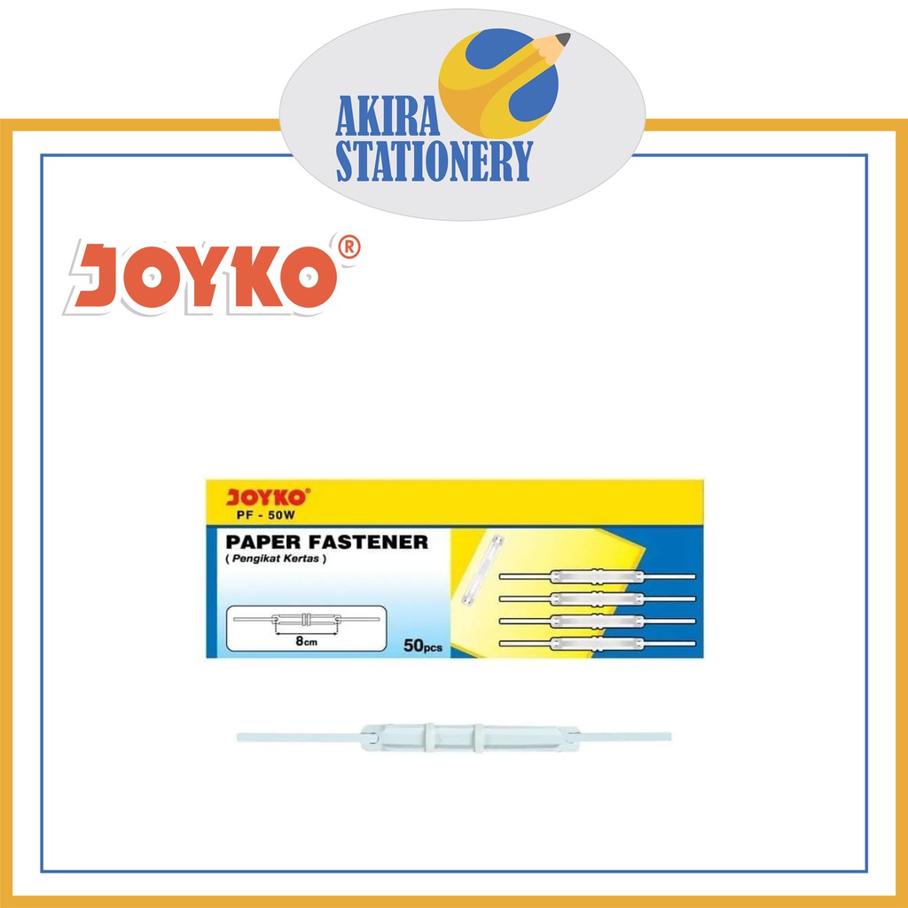 Jual Paper Fastener JOYKO PF 50 W Putih / Acco Plastik PF-50W White / Pengikat Kertas Dokumen ...