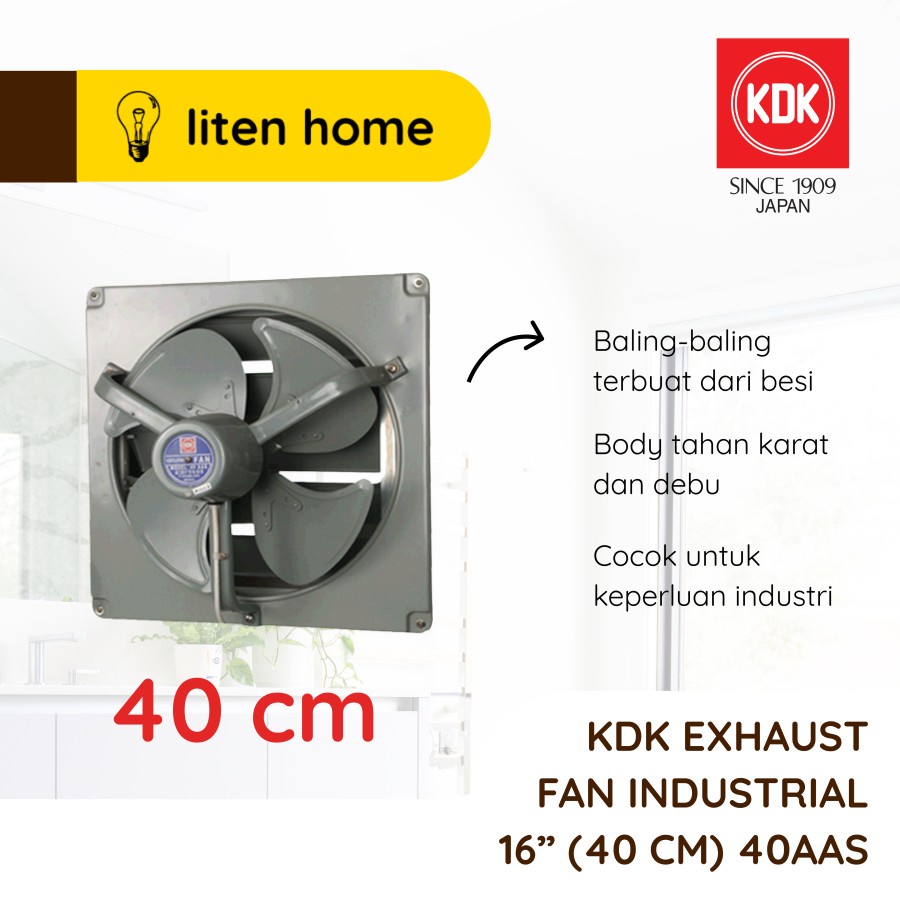 Jual KDK 40AAS 40 AAS Exhaust Fan Dinding / Tembok Besi 16 inch 16" 40 cm | Shopee Indonesia