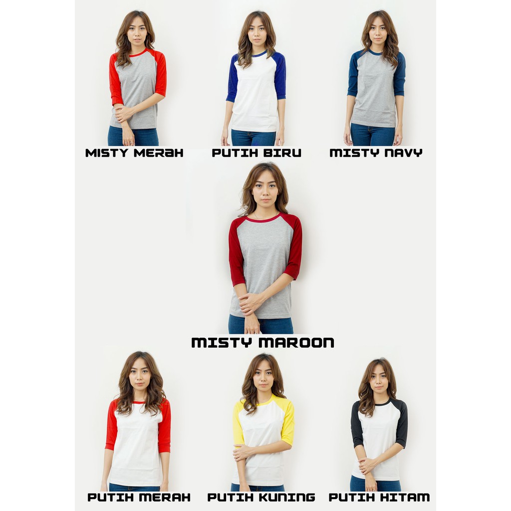 Jual Kaos Polos Raglan Size S Cotton Combed 20s | Shopee Indonesia