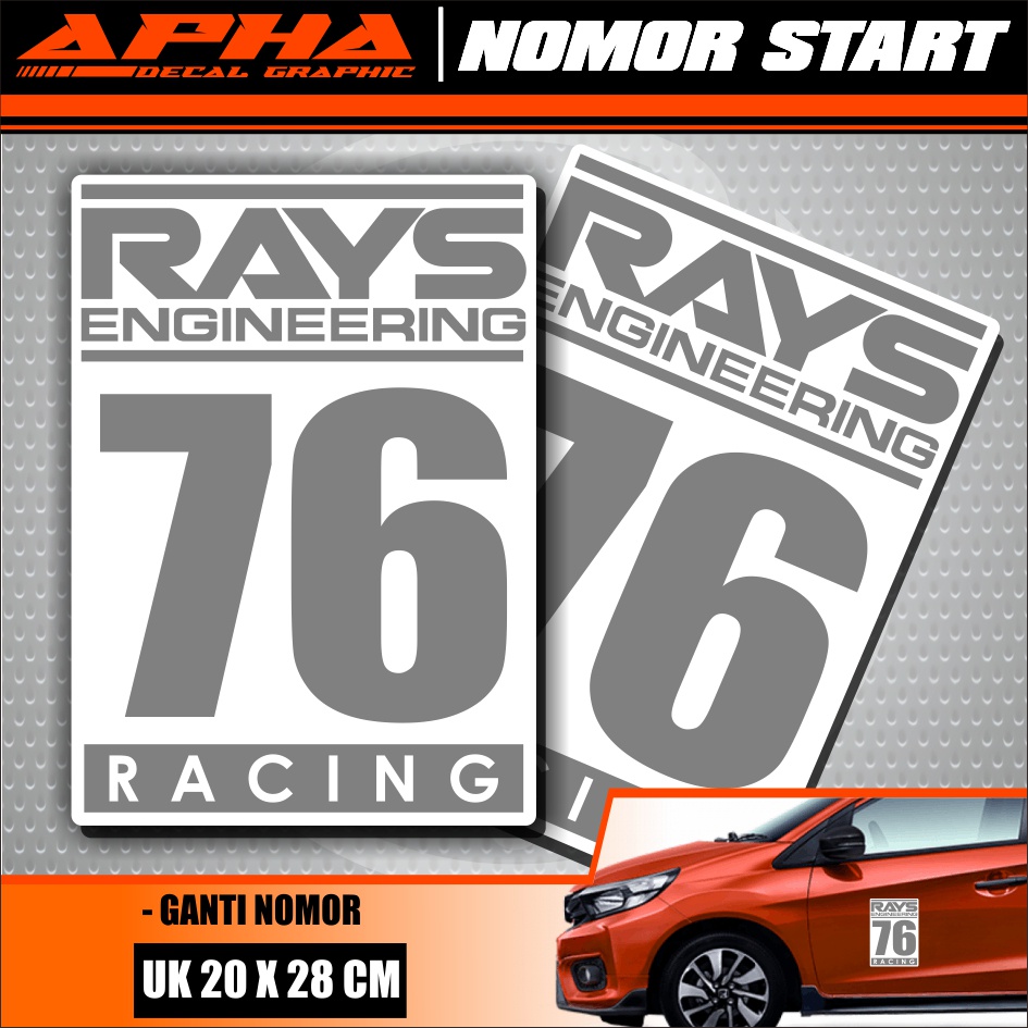 Jual stiker nomor start racing RAYS pintu mobil, harga sudah kanan kiri ...