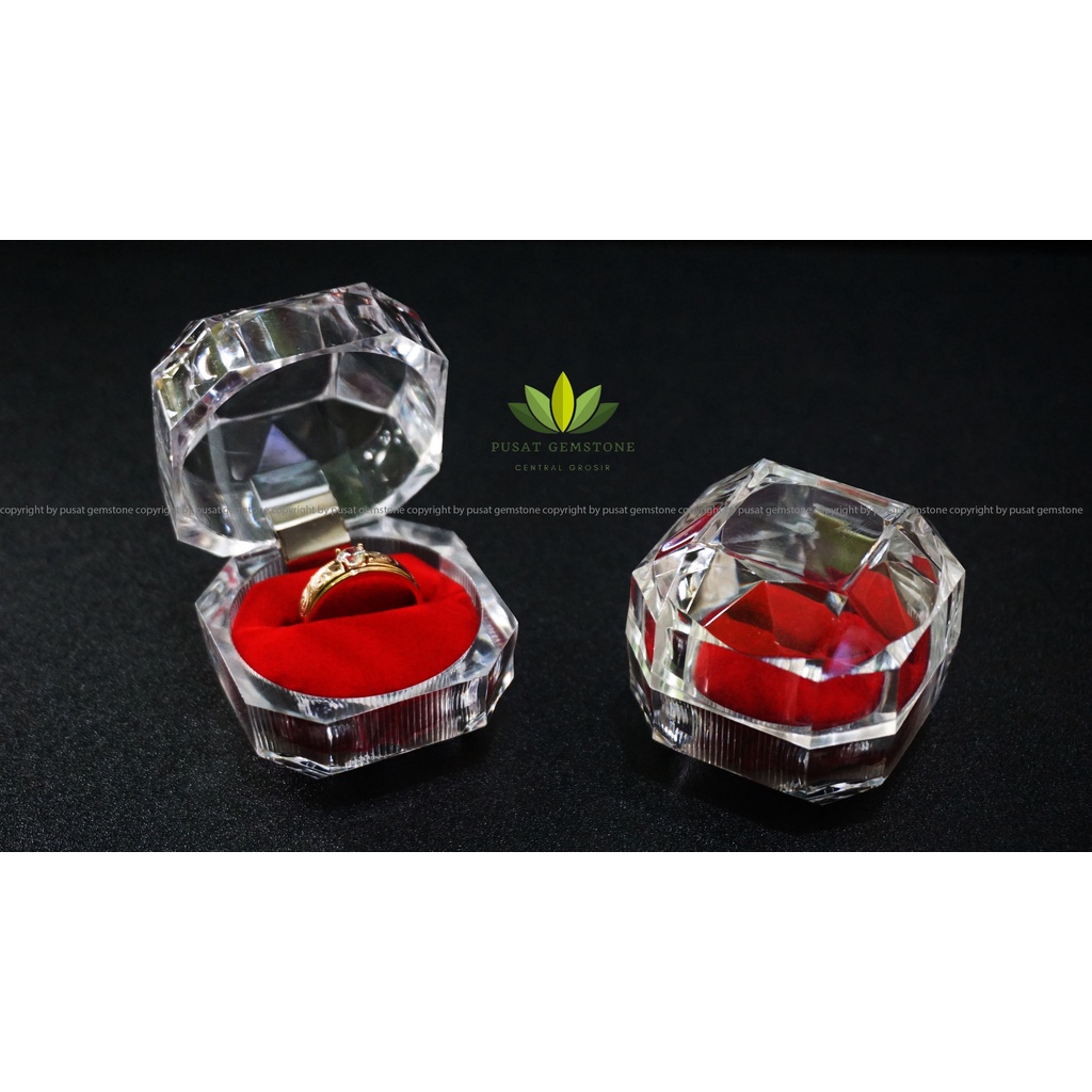 Jual Box Cincin Mika Crystal Transparan Tempat Kotak Perhiasan Bukan ...