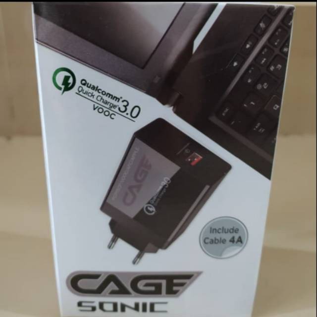 Jual CHARGER CAGE SONIC VOOC FAST CHARGING QUALCOMM 3.0A SUPER CHARGING ...