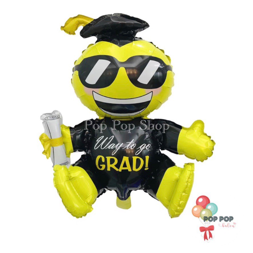 Jual Balon Foil Wisuda Way to go GRAD / Graduation Lulus emoji Cool ...
