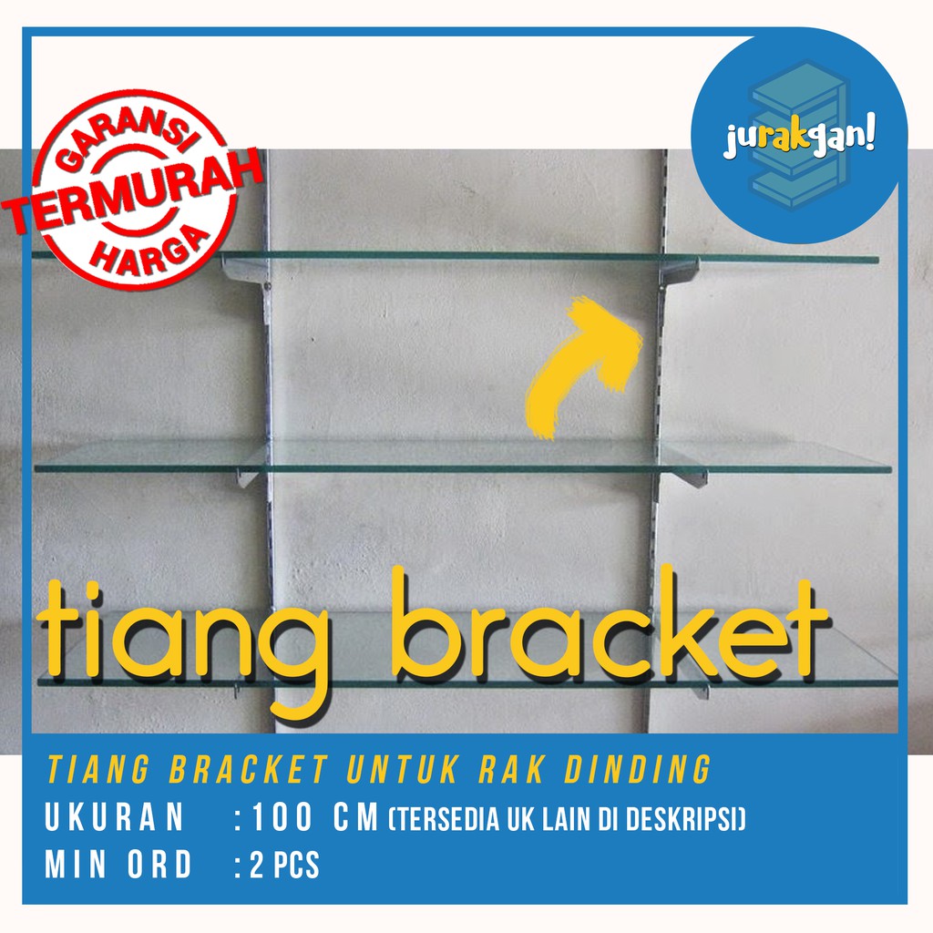 Jual Tiang bracket rak kaca/kayu berbagai ukuran TERMURAH!! | Shopee ...