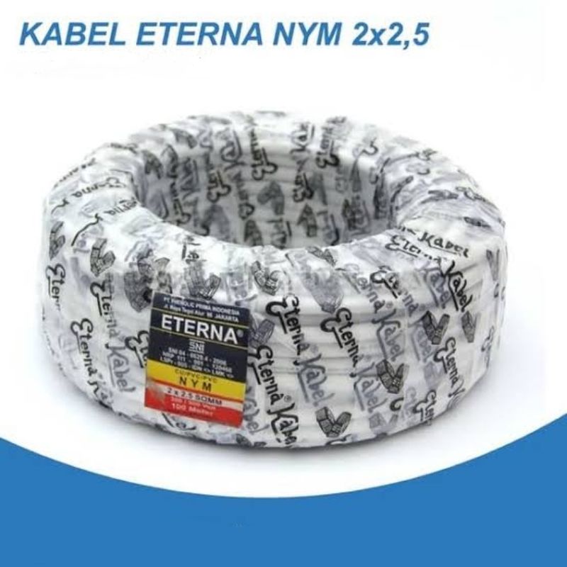 Jual Kabel listrik SNI merek ETERNA NYM 2 x 2.5 mm / kabel tembaga isi ...