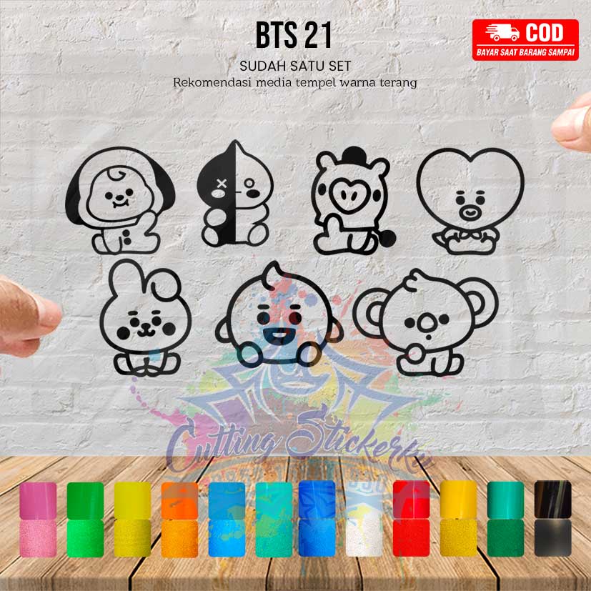 Jual BTS21 Cute Variasi Motor Mobil Sticker Timbul Keren Nyala Dasbor ...