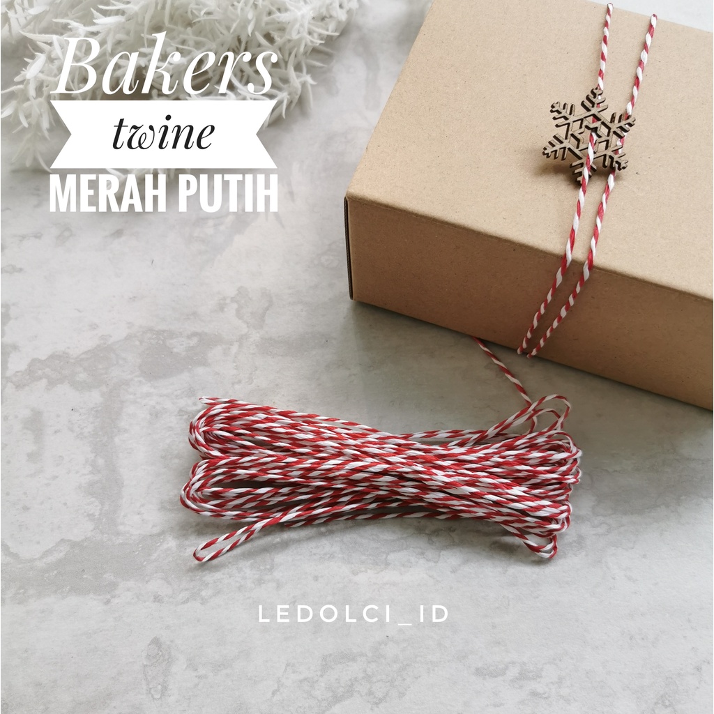 Jual PITA TALI MERAH PUTIH NATAL CHRISTMAS BAKERS TWINE 10 METER ...