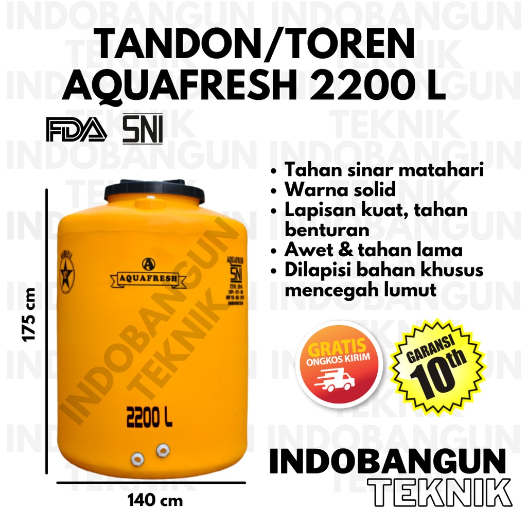 Jual Tandon Toren Tangki Air Aquafresh 2000 2200 Liter Harga Murah Anti ...
