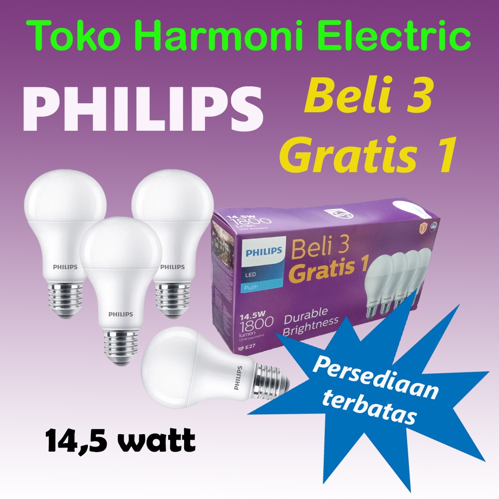 Jual Lampu Philips Led 14,5 Watt Promo Multipack MyCare Bulb beli ...