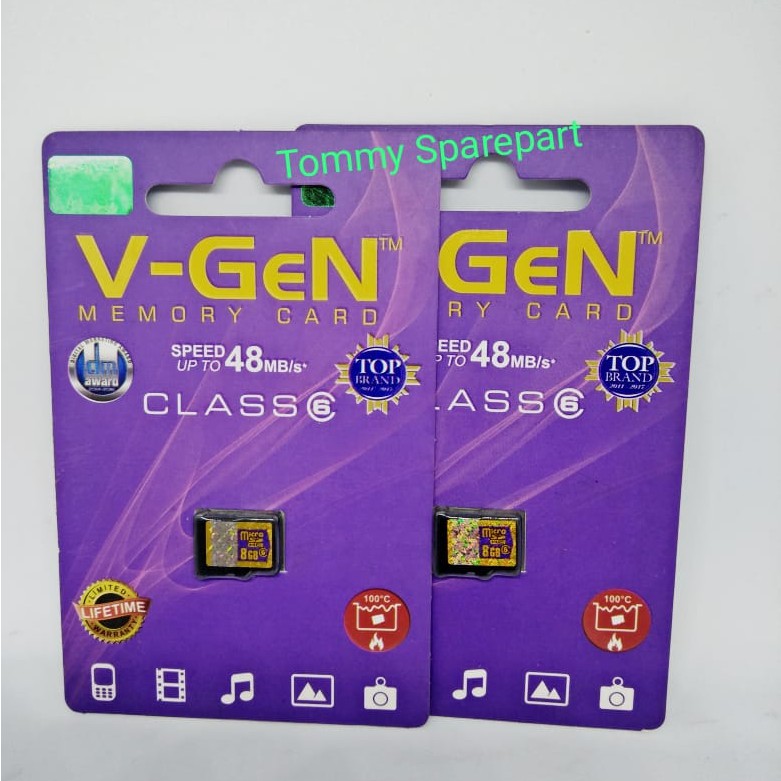 Jual V-GEN Memory Card V-Gen 8GB-MicroSD Memori Vgen Original | Shopee ...