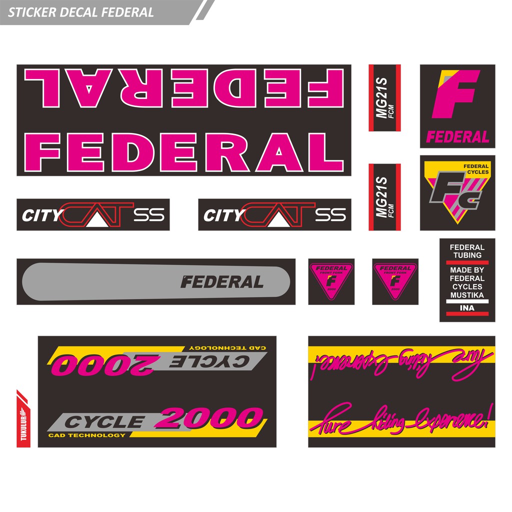 Jual STIKER DECAL SEPEDA FEDERAL PURE RIDING EXPERIENCE | Shopee Indonesia