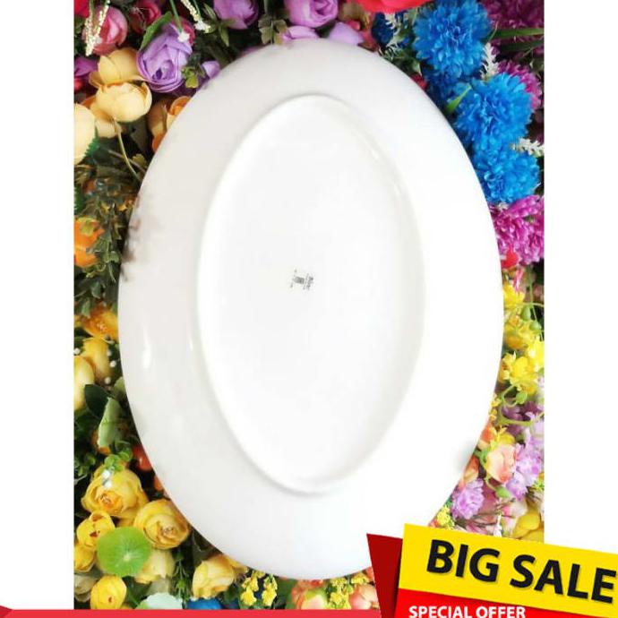 Jual Ud105 Populer Piring Keramik Oval Besar Bisa Di Microweve Cantik ...
