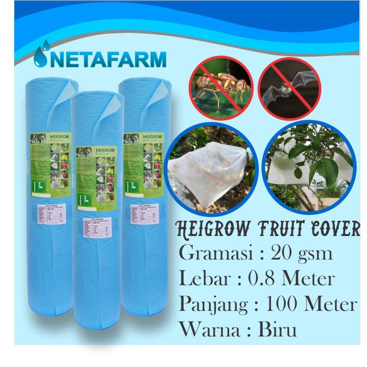 Jual HEIGROW Fruit Cover Tubular Blue / Pembungkus Buah Lebar 80 cm - 1 ...