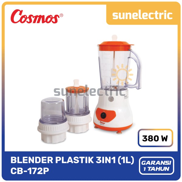 Jual Cosmos CB-172 P Blender Plastik + Dry + Wet Mill 3in1 1 Liter ...