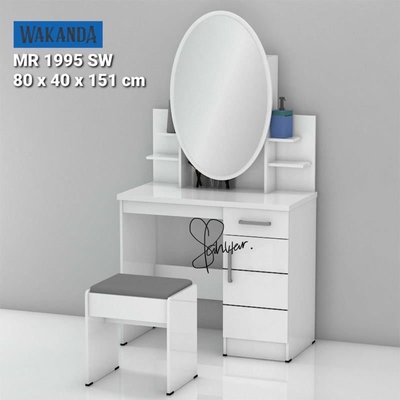 Jual Meja Rias Kaca Oval | kaca geser | kaca sliding | Shopee Indonesia